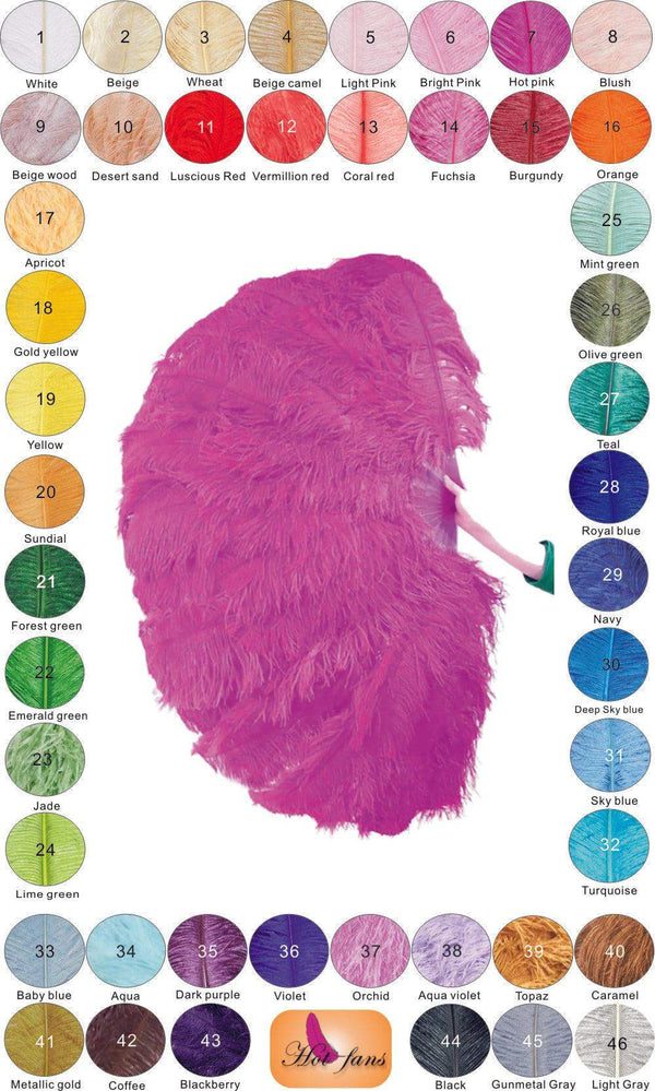 Professional Triple Layers Ostrich Feather Fan 180 degree 35"x 69 ...