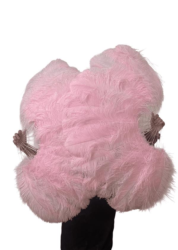 Burlesque Double side Ostrich Feather Fan，Full open 180 degree for sale ...