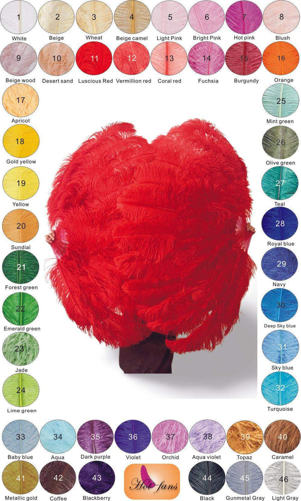 Custom colors Advanced XL 2 Layers Ostrich Feather Fan 34"x 60 ...